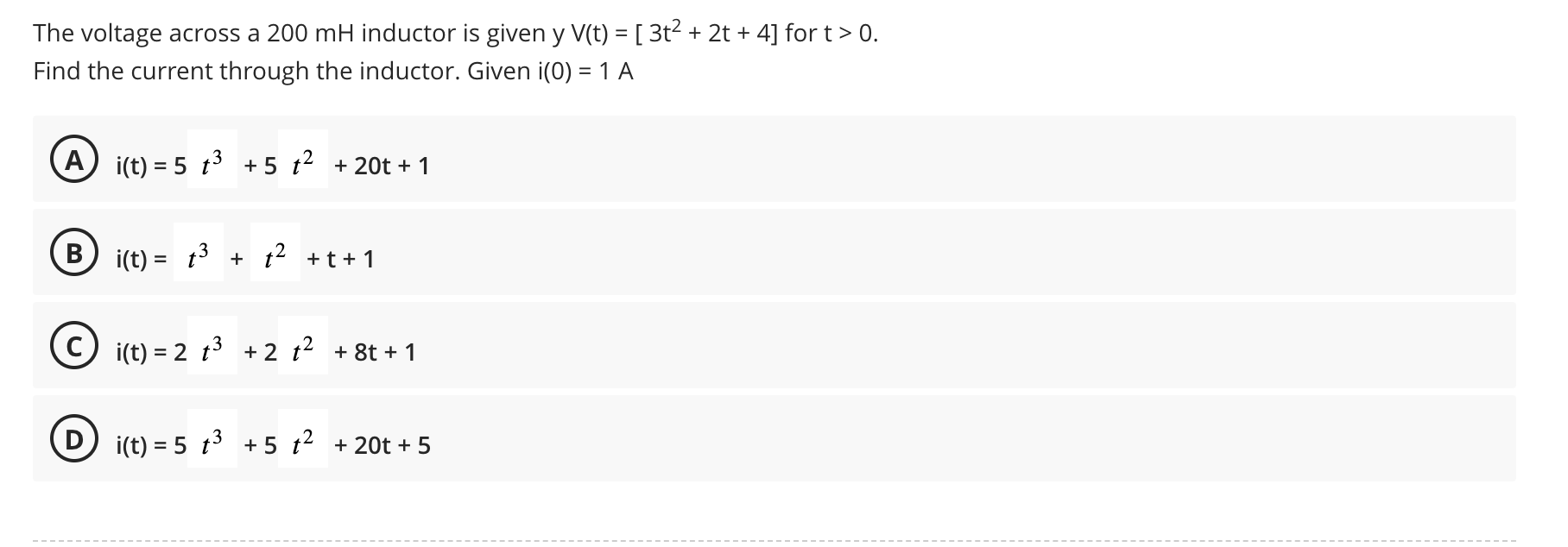 Solved The voltage across a 200mH inductor is given y | Chegg.com