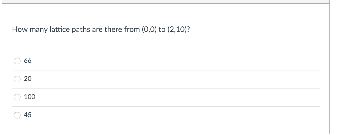 Solved How many lattice paths are there from (0,0) to | Chegg.com