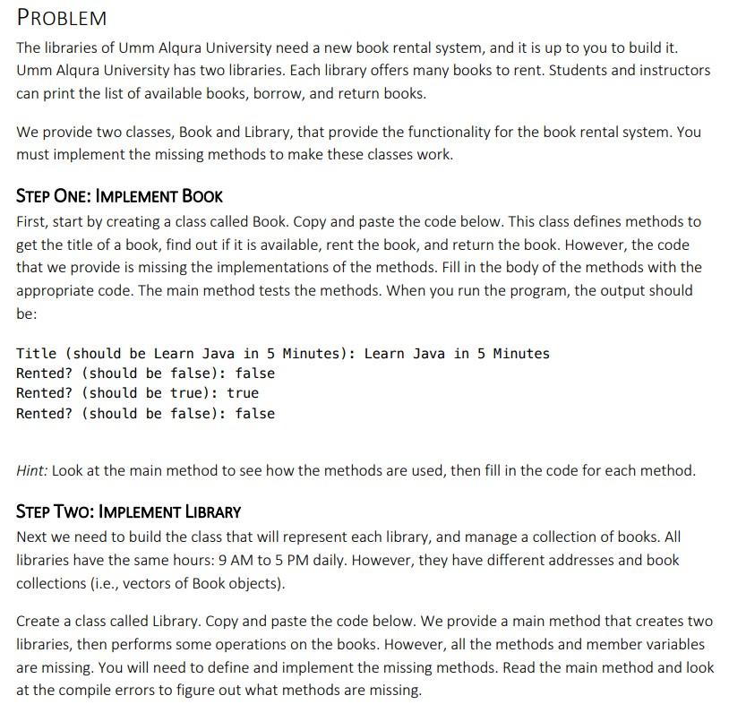 Solved PROBLEM The libraries of Umm Alqura University need a | Chegg.com