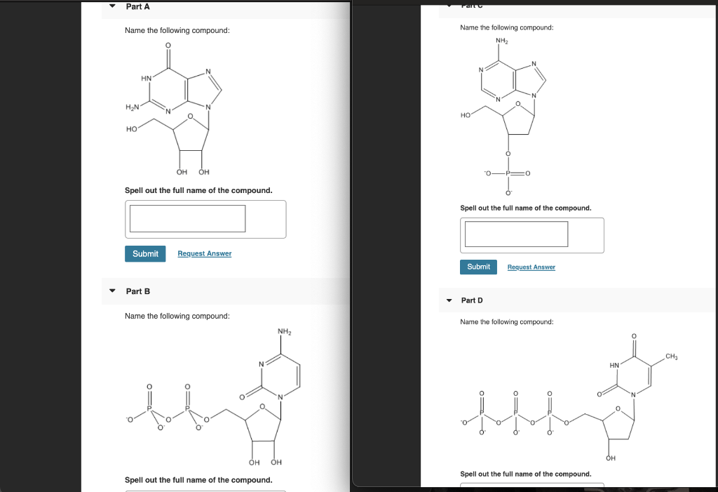 Solved Part A Name the following compound: Name the | Chegg.com