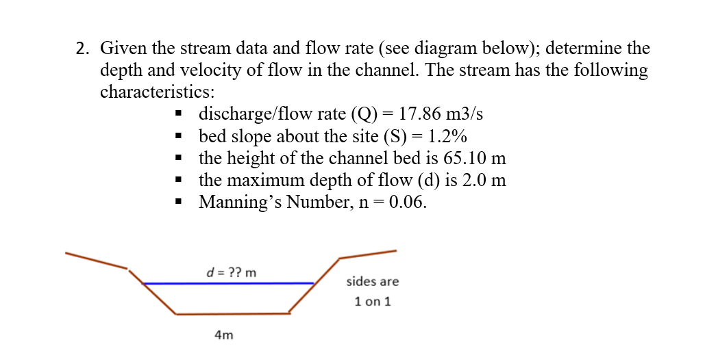 Solved 2. Given the stream data and flow rate (see diagram | Chegg.com