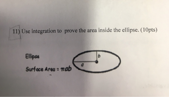 Solved 11) Use integration to prove the area inside the | Chegg.com