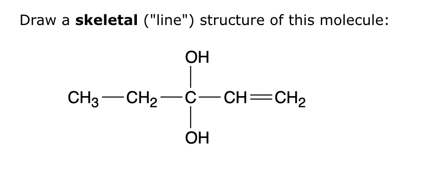 Draw a skeletal ("line") ﻿structure of this molecule: | Chegg.com