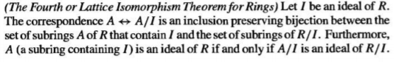Solved (The Fourth or Lattice Isomorphism Theorem for Rings) | Chegg.com