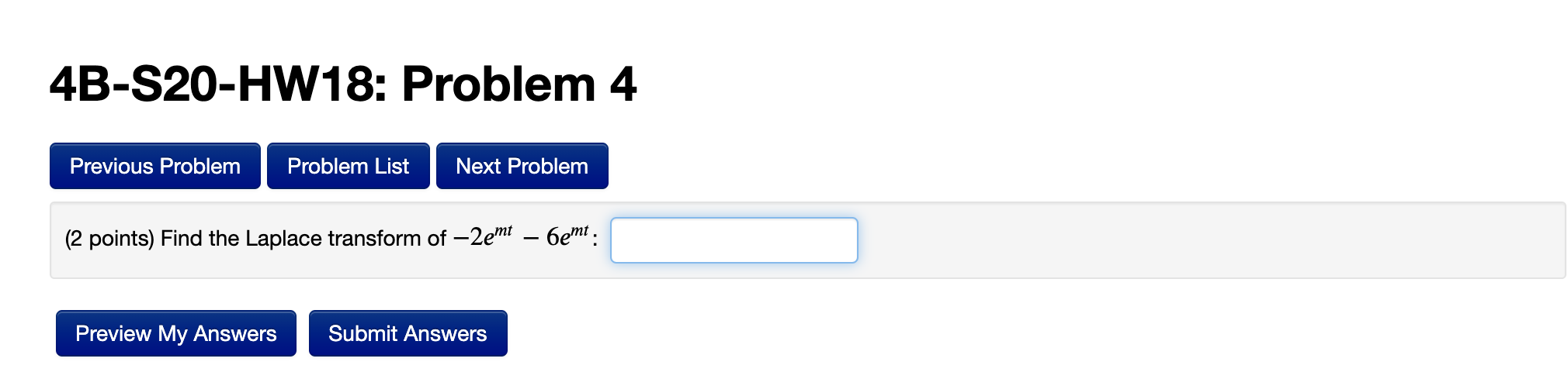 Solved 4B-S20-HW18: Problem 4 Previous Problem Problem List | Chegg.com