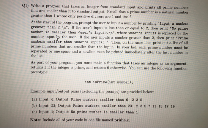 Solved Write a program that takes an integer from standard | Chegg.com