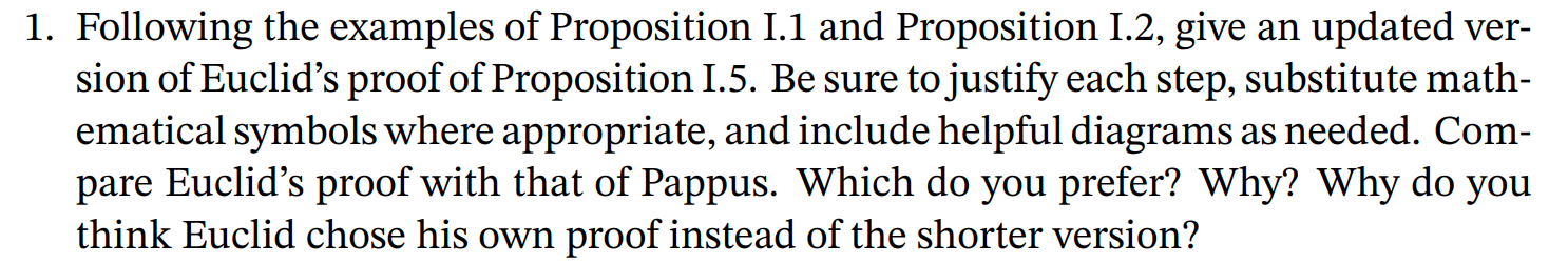 Solved 1. Following the examples of Proposition I.1 and | Chegg.com