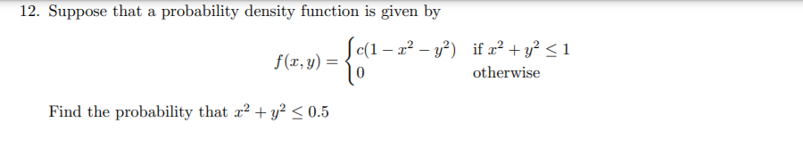 Solved 12. Suppose that a probability density function is | Chegg.com