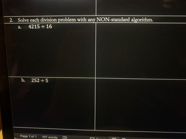 Solved 2. Solve each division problem with any NON-standard | Chegg.com