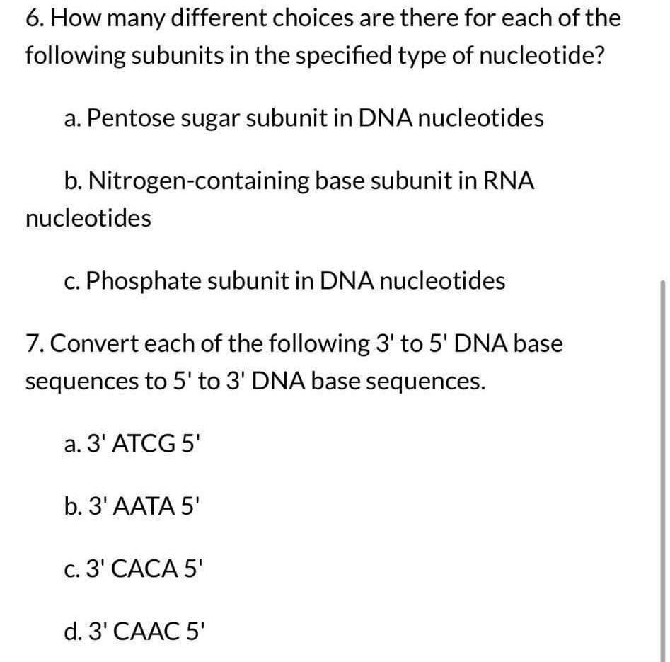 Solved 6. How many different choices are there for each of | Chegg.com