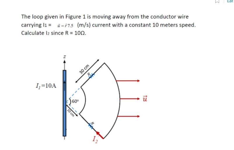 Solved Edit The loop given in Figure 1 is moving away from | Chegg.com