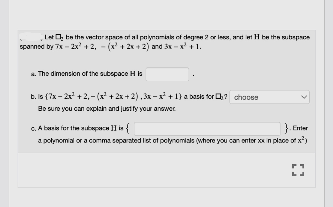 Solved . Let _(2) be the vector space of all polynomials of | Chegg.com
