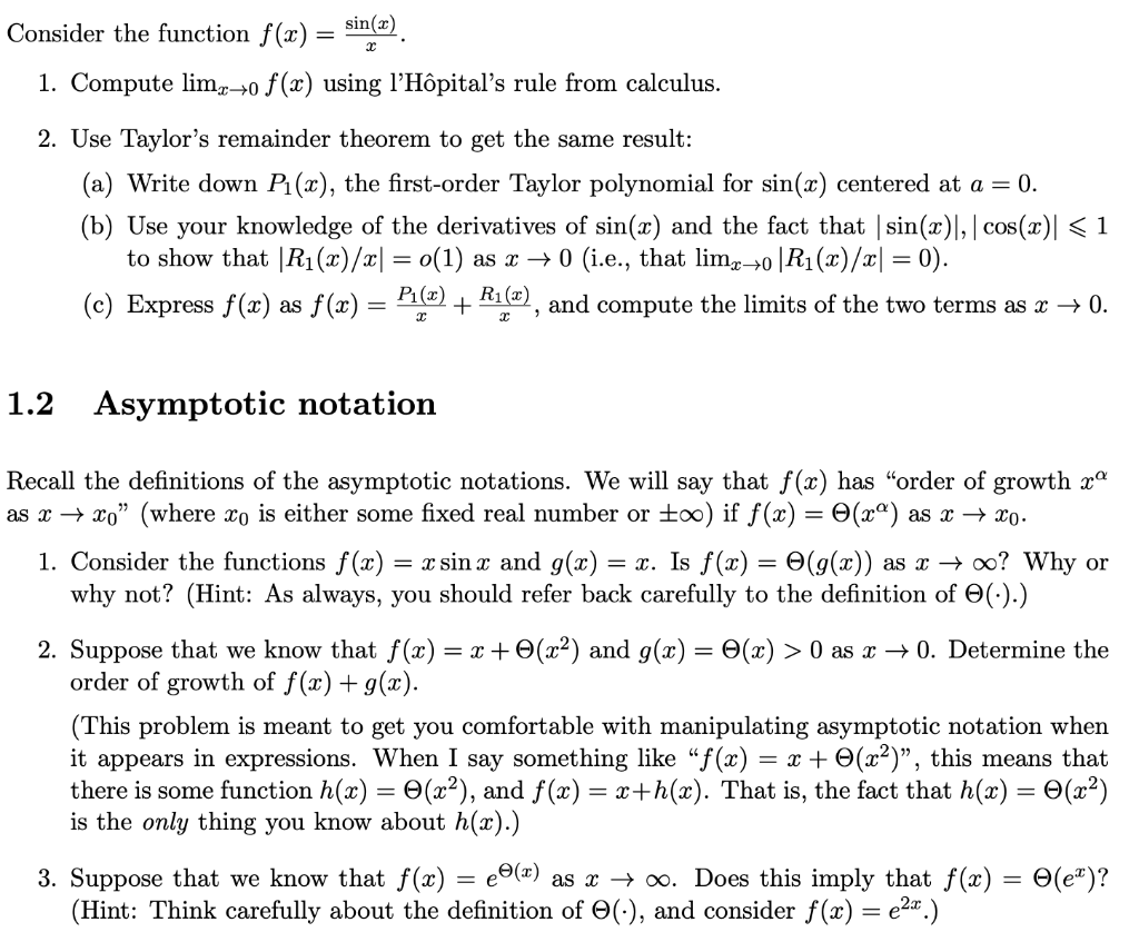 Solved Consider the function f(x)=xsin(x). 1. Compute | Chegg.com