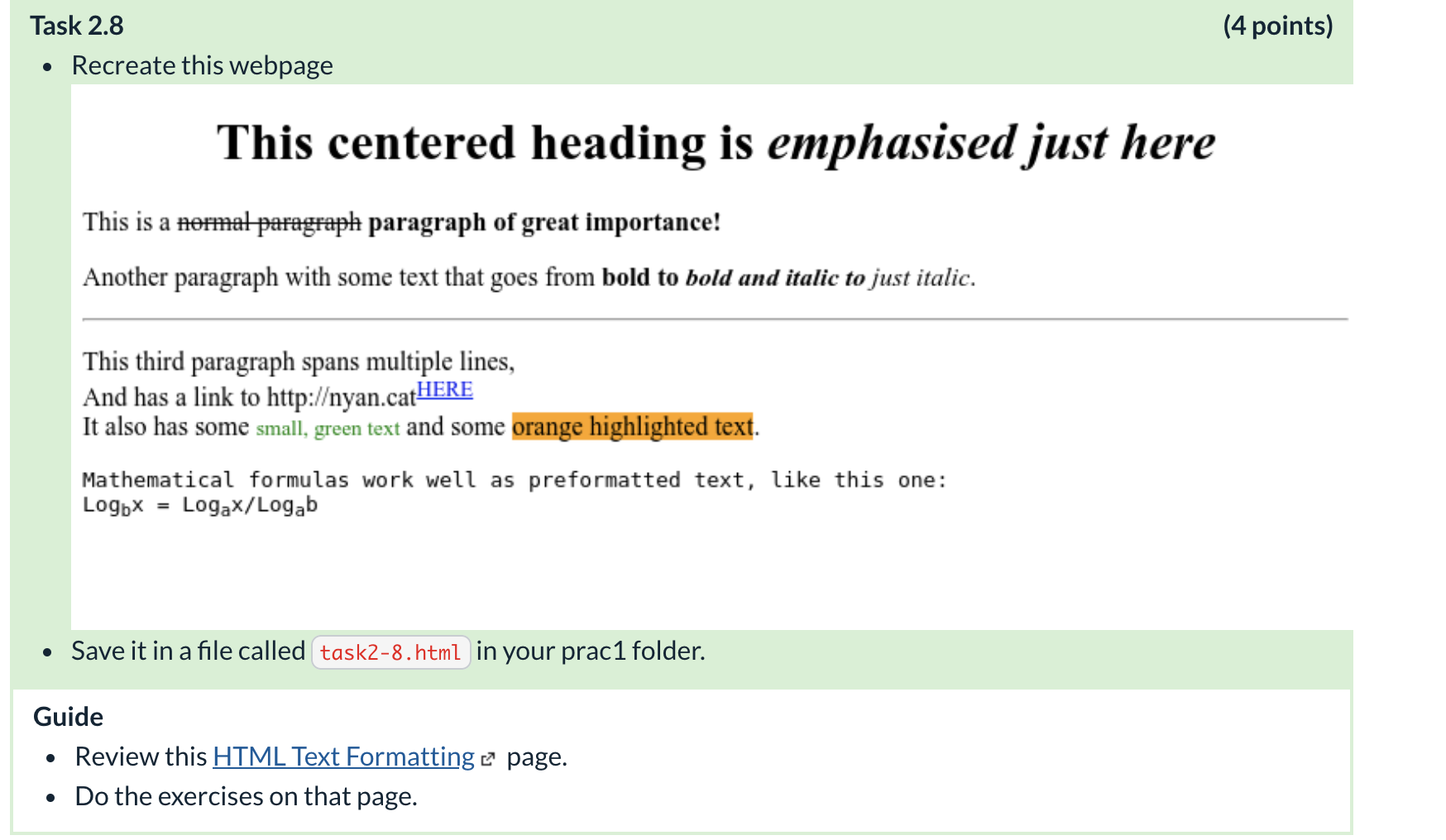 Solved Task 2.8 • Recreate this webpage (4 points) This | Chegg.com