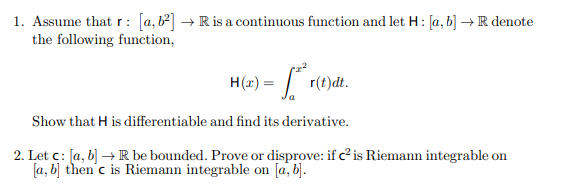 Solved 1. Assume that r:[a,b2]→R is a continuous function | Chegg.com