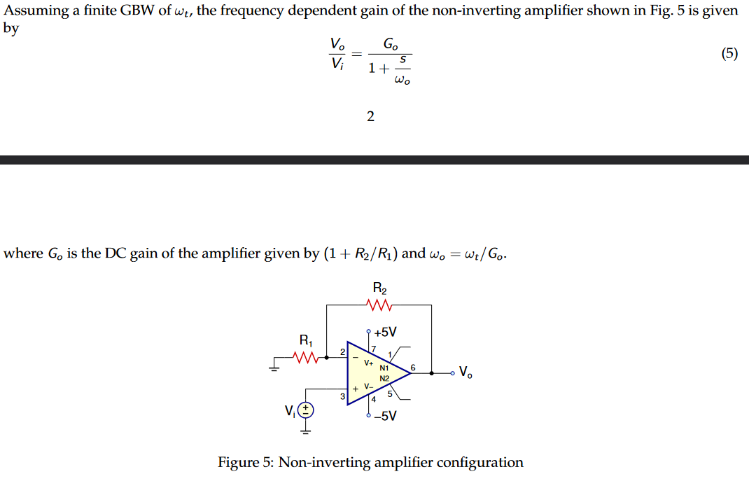 Solved Finite GBW Limitations 1. For the non-inverting | Chegg.com