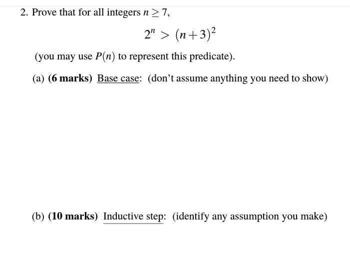 Solved 2 Prove That For All Integers N≥7 2nn32 You 