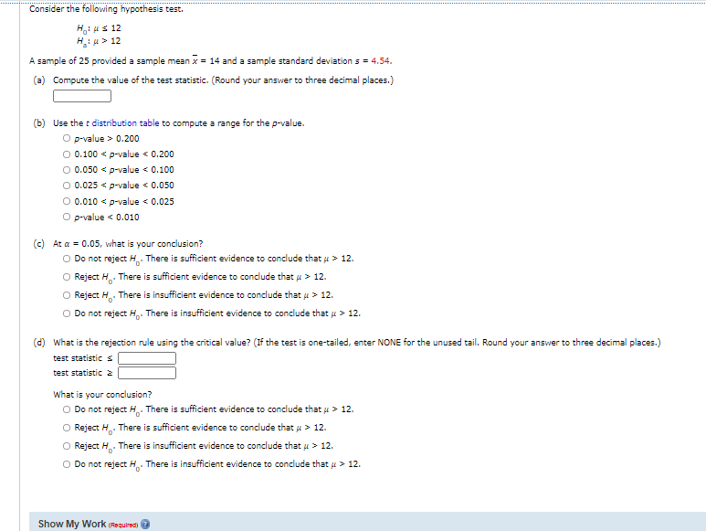 Solved Consider the following hypothesis test. HMS 12 Hu> 12 | Chegg.com