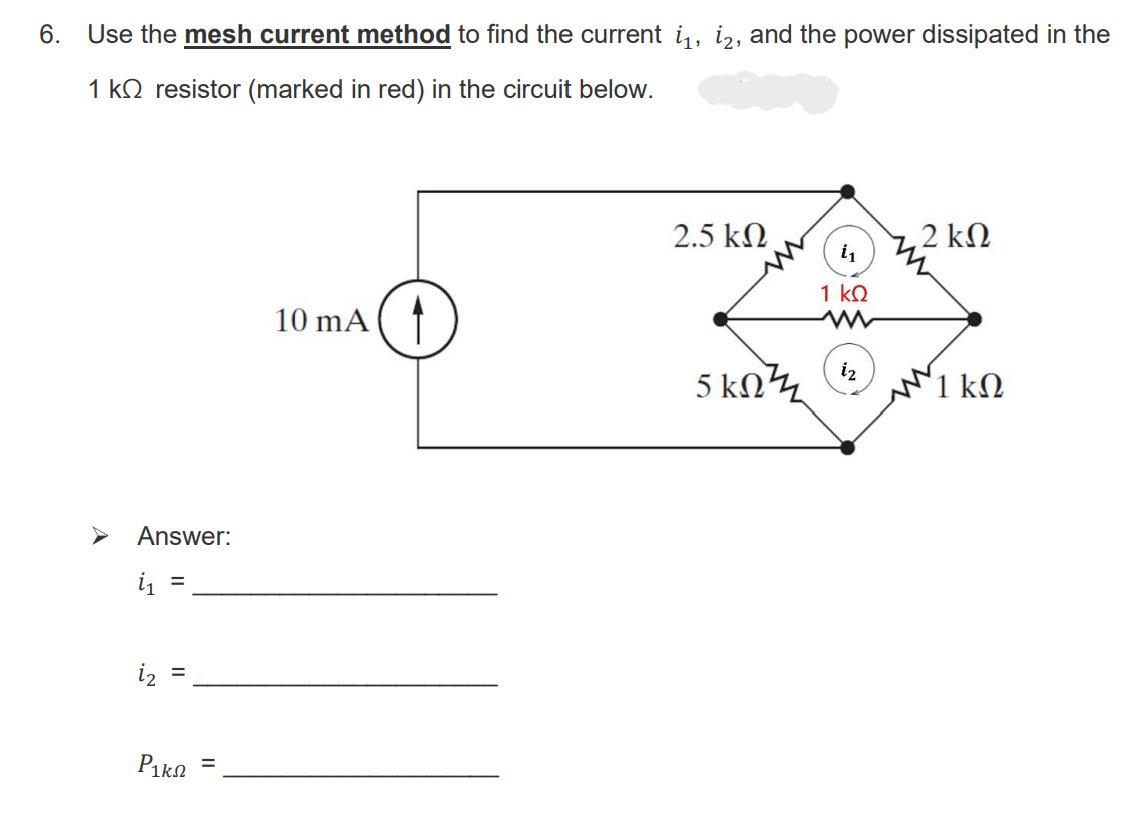 Use the mesh current method to find the current | Chegg.com