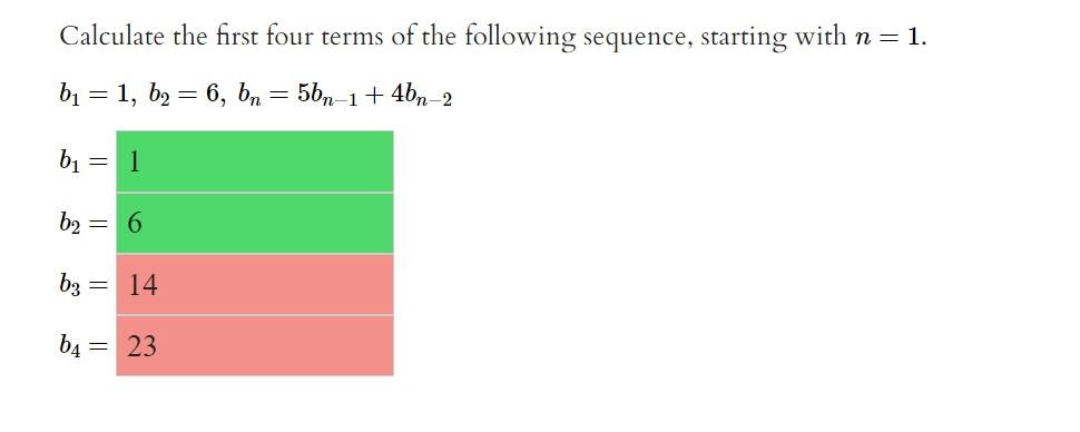 Solved Calculate the first four terms of the following | Chegg.com
