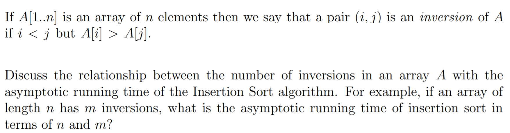 Solved If A[1..n) is an array of n elements then we say that | Chegg.com