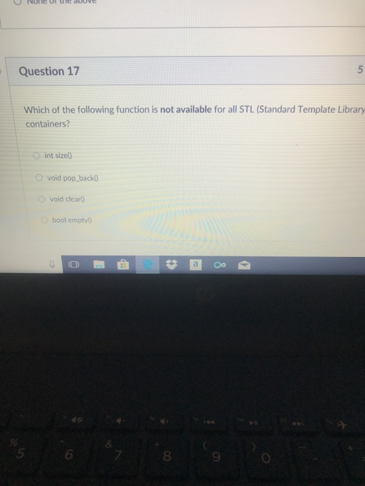 Solved Question 17 5 Which of the following function is not | Chegg.com