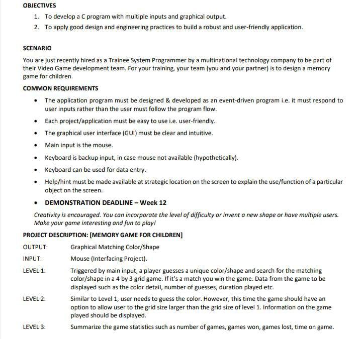 Solved OBJECTIVES 1. To develop a C program with multiple | Chegg.com