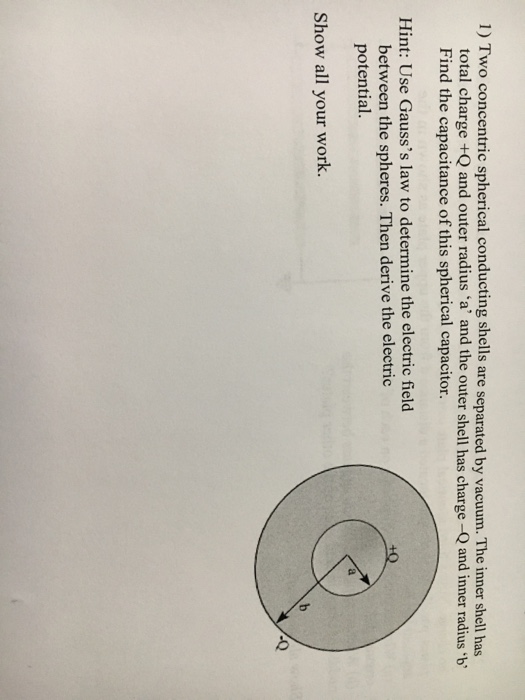 Solved Two concentric spherical conducting shells are | Chegg.com