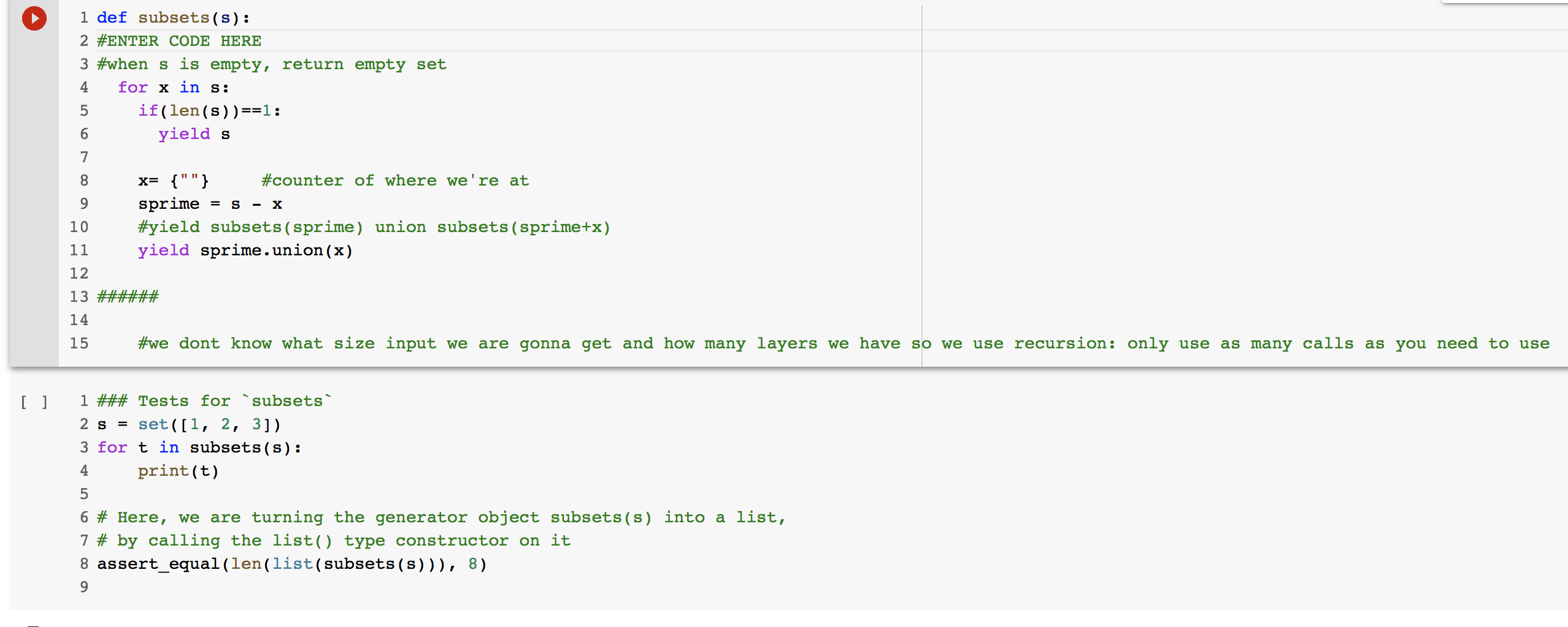 Solved Problem 3: Iterating Over Subsets Recall from the | Chegg.com