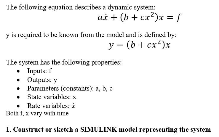 Solved The following equation describes a dynamic system: ač | Chegg.com