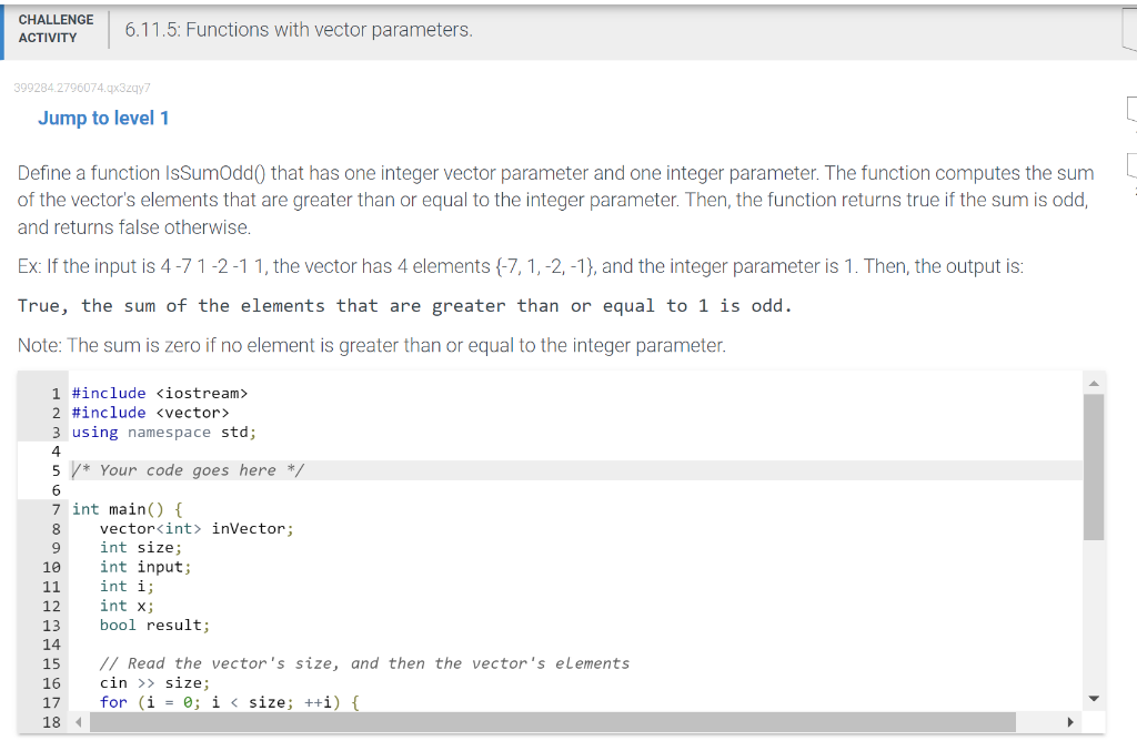 Solved Jump to level 1 Define a function IsSumodd 0 that has | Chegg.com