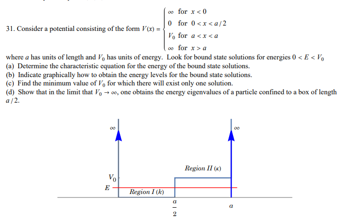 31. Consider a potential consisting of the form | Chegg.com
