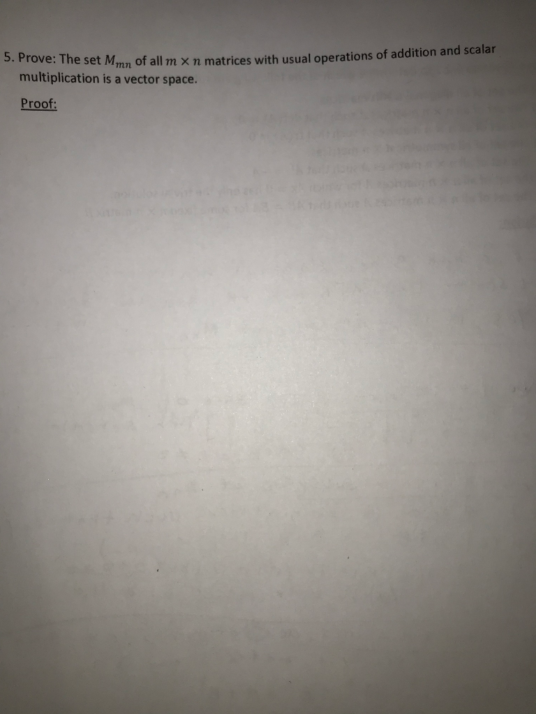 Solved leset Mmn of all m x n matrices with usual operations | Chegg.com