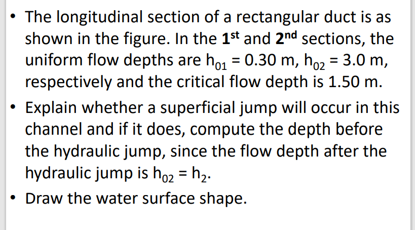 [Solved]: - The longitudinal section of a rectangular duc