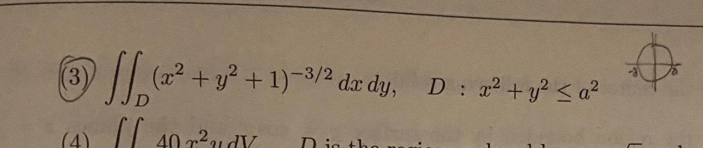 Solved 3 + , S/.(*2 + y2 +1-3/2 da dy, D : 2P+425 ? ( 40² | Chegg.com