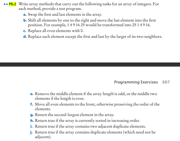 Solved 1. Programming Exercises: P6.2 parts h and j. Provide | Chegg.com