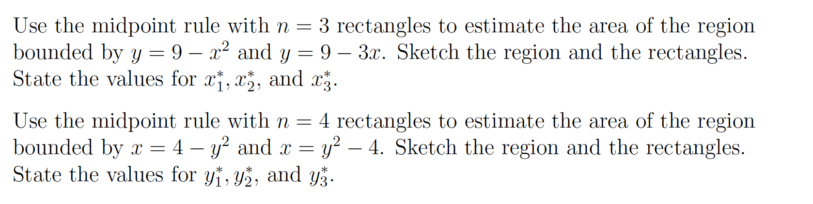 Solved Use the midpoint rule with n = 3 rectangles 3 | Chegg.com