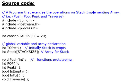 Solved Stacks Using Arrays Write the code on 17 - 19 then: | Chegg.com
