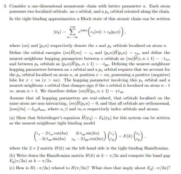 Solved Consider a one-dimensional monatomic chain with | Chegg.com