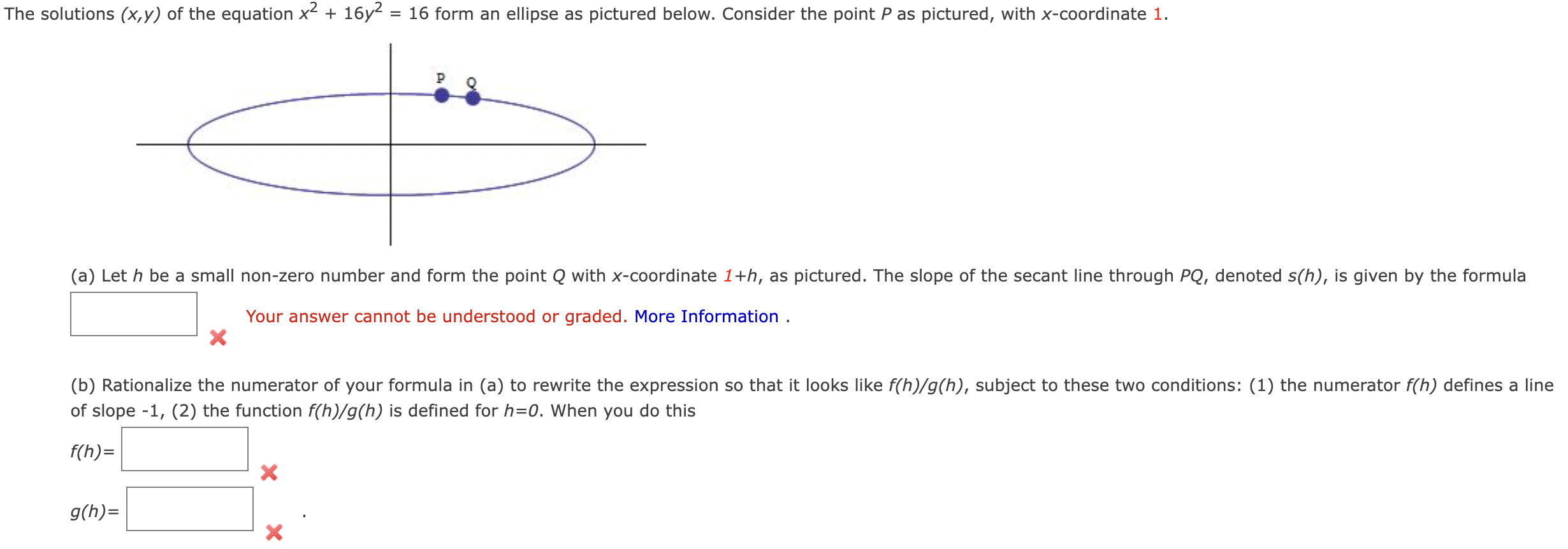 Solved The solutions (x,y) of the equation x2 + 16y2 = 16 | Chegg.com