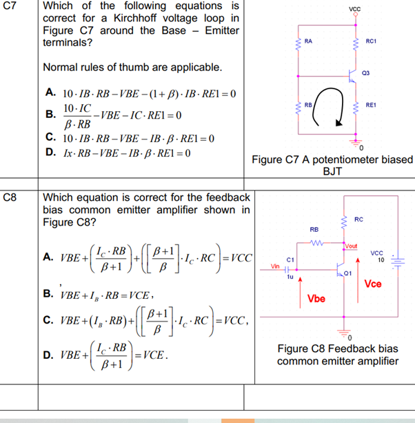 Solved C7 VCC Which of the following equations is correct | Chegg.com
