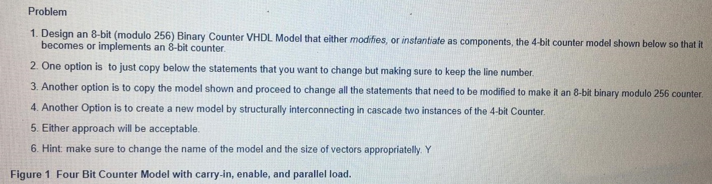 Problem 1. Design an 8-bit (modulo 256) Binary | Chegg.com