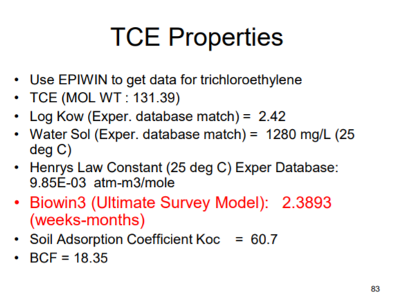 TCE contamination TCE is released at a rate of | Chegg.com