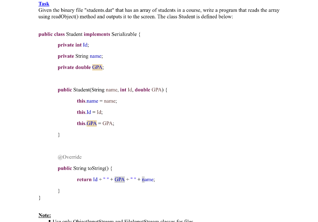 Solved Task Given the binary file "students.dat" that has an | Chegg.com