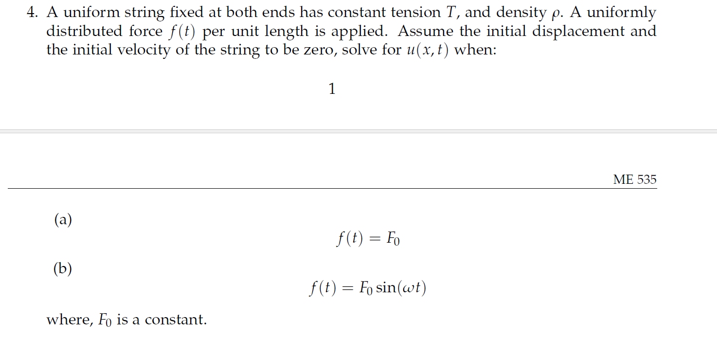 Solved A uniform string fixed at ﻿both ends has constant | Chegg.com