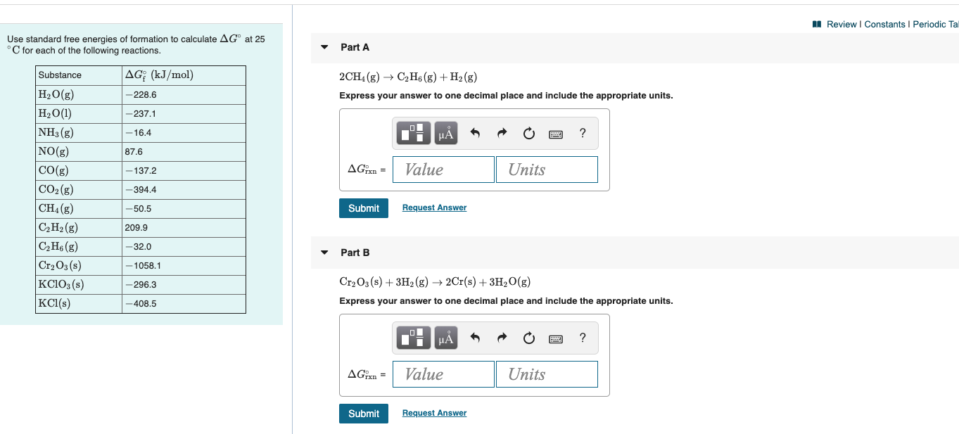 Solved Review Constants Periodic Tal Use standard free | Chegg.com