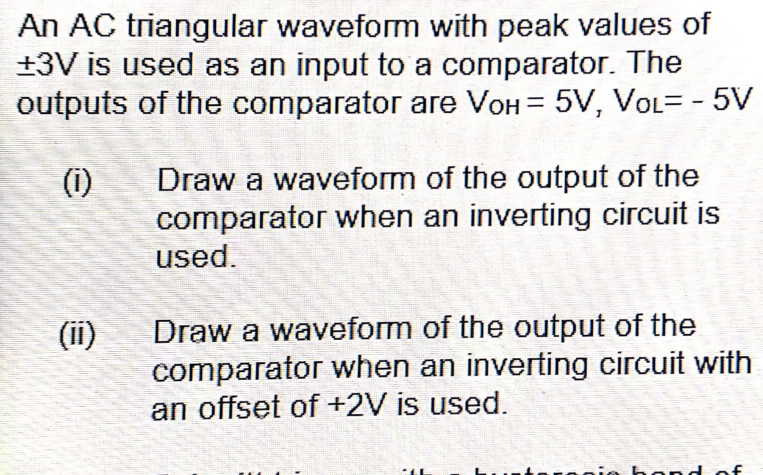 Solved An AC triangular waveform with peak values of +3V is | Chegg.com