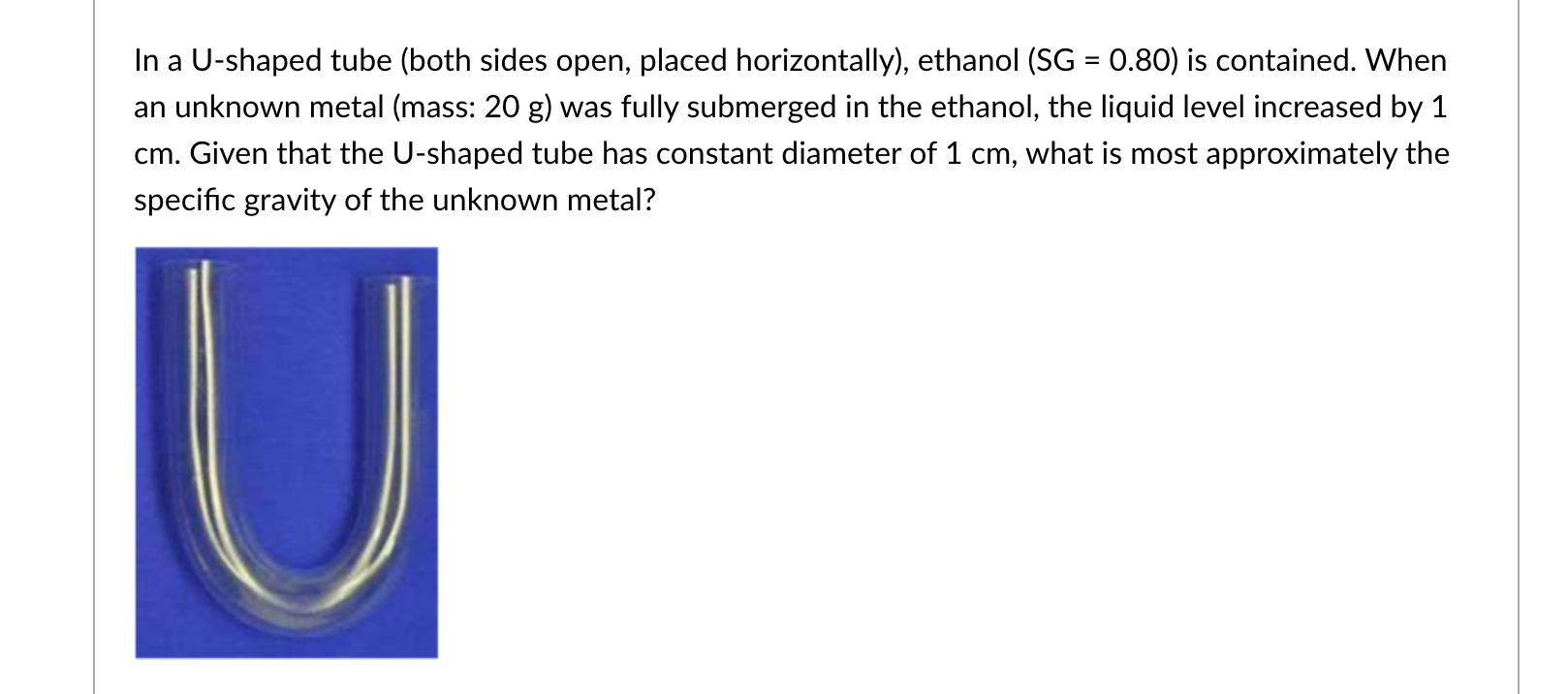 Solved In a U-shaped tube (both sides open, placed | Chegg.com