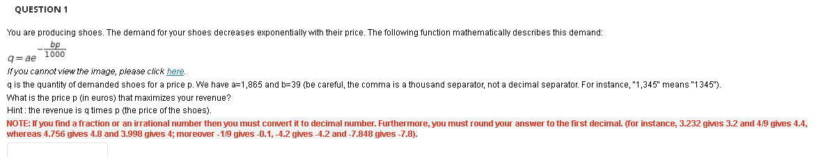 Solved QUESTION 1 You are producing shoes. The demand for | Chegg.com