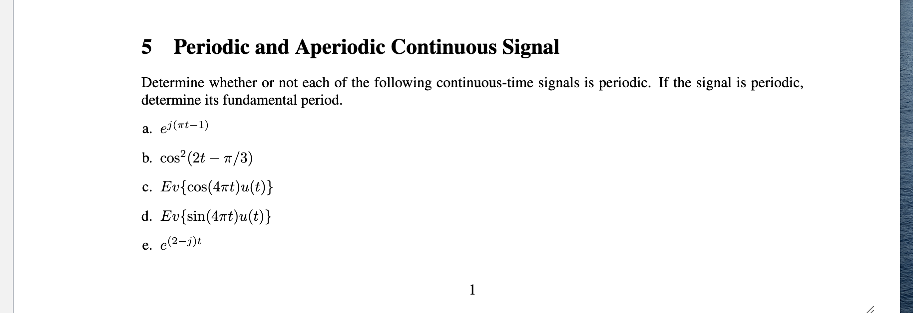 Solved 5 Periodic and Aperiodic Continuous Signal Determine | Chegg.com